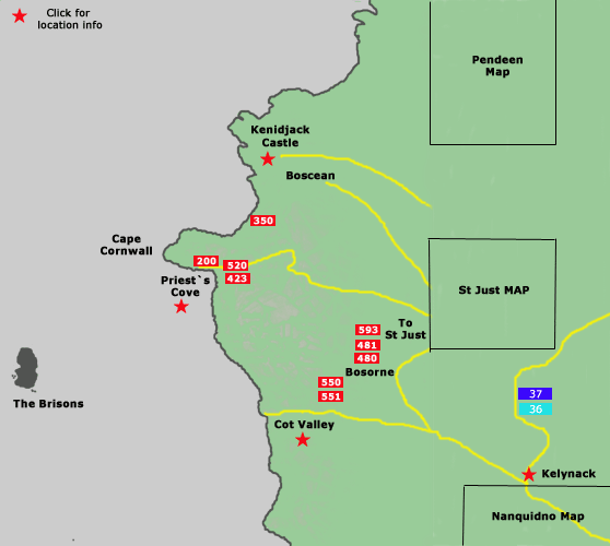 Cot Valley and Cape Cornwall Map ~ Cornwallfarwest Holiday ...
